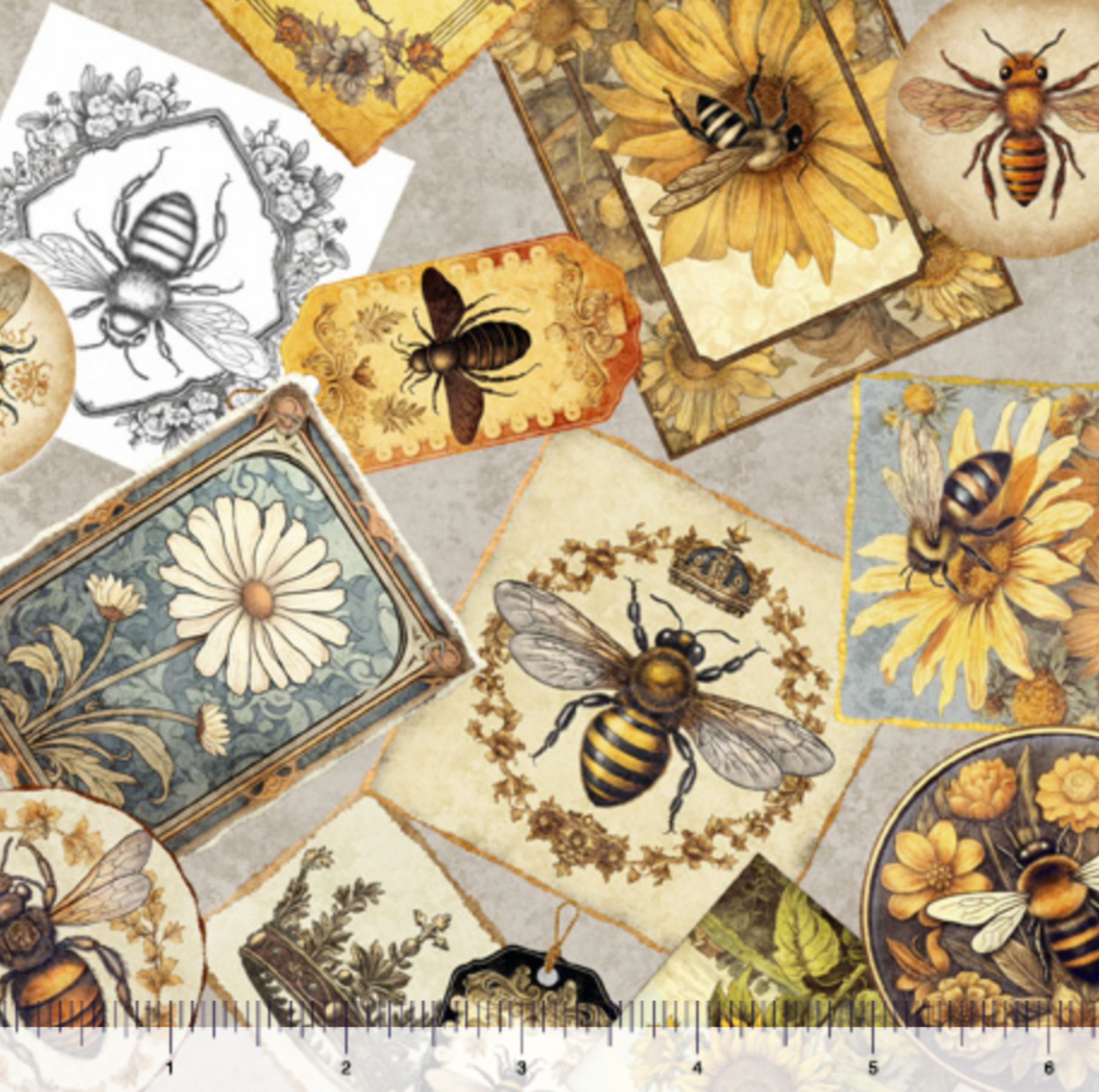 Bee Collage - Queen Bee Collection - QT Fabrics – Dalisay Design Fabrics
